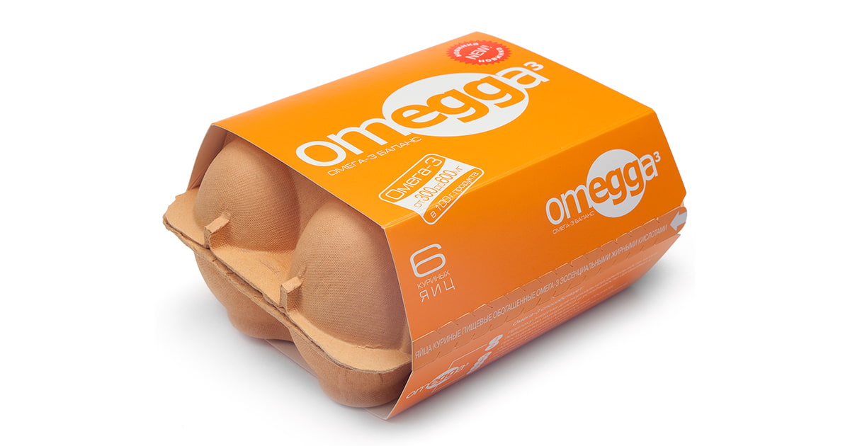 Branding and packaging design for OMEGGA eggs | FolioArt